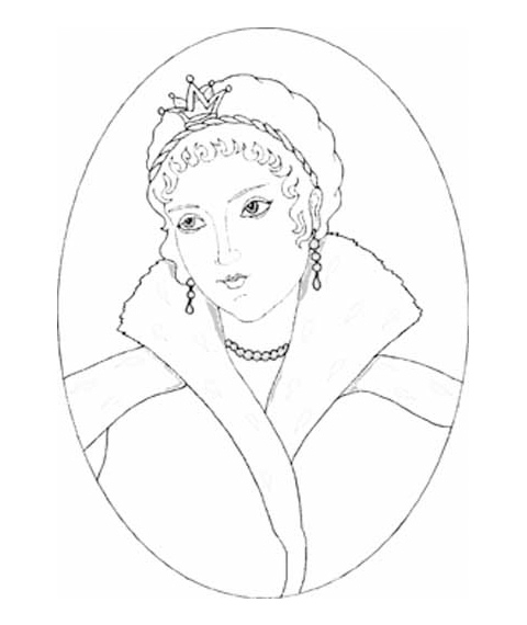 Desene de colorat cu printese poza 15 | Desene de colorat